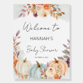 Fall Little Pumpkin Baby Shower Welcome Sign | Zazzle