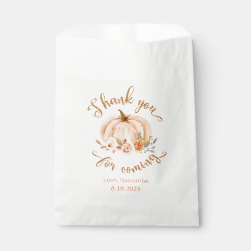 Fall little pumpkin birthday thank you treat favor bag | Zazzle