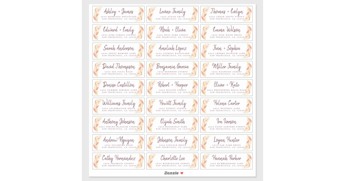 Fall Love Autumn Foliage Guest Address Labels | Zazzle