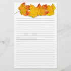 Fall Maple Leaf Border, Lined Writing Paper | Zazzle