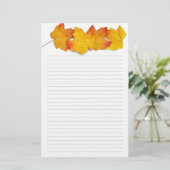 Fall Maple Leaf Border, Lined Writing Paper | Zazzle