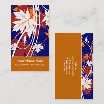 Fall maple leaves in autumn colors business card | Zazzle