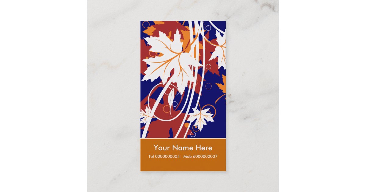 Fall maple leaves in autumn colors business card | Zazzle