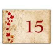 Fall maple leaves, rustic wedding table numbers | Zazzle