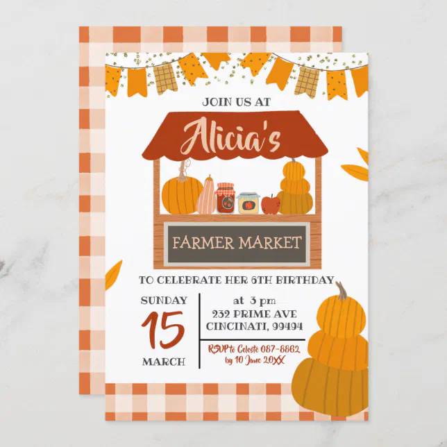Fall Market Birthday Invitation | Zazzle