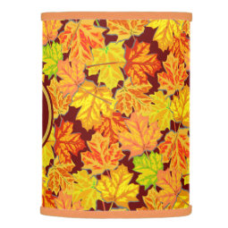 Fall Monogram Maple Leaves Autumn Foliage Pattern Lamp Shade | Zazzle