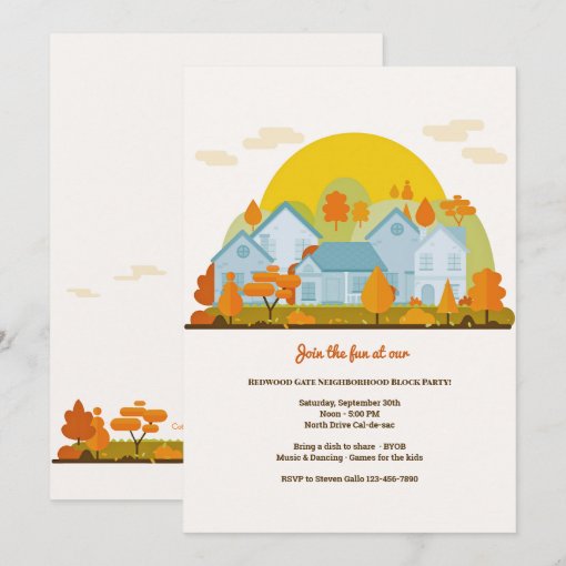 Fall Neighborhood Block Party Invitation | Zazzle