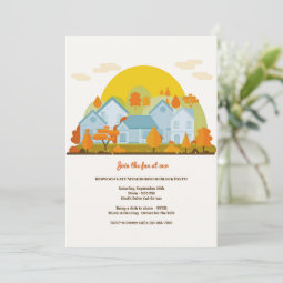 Fall Neighborhood Block Party Invitation | Zazzle