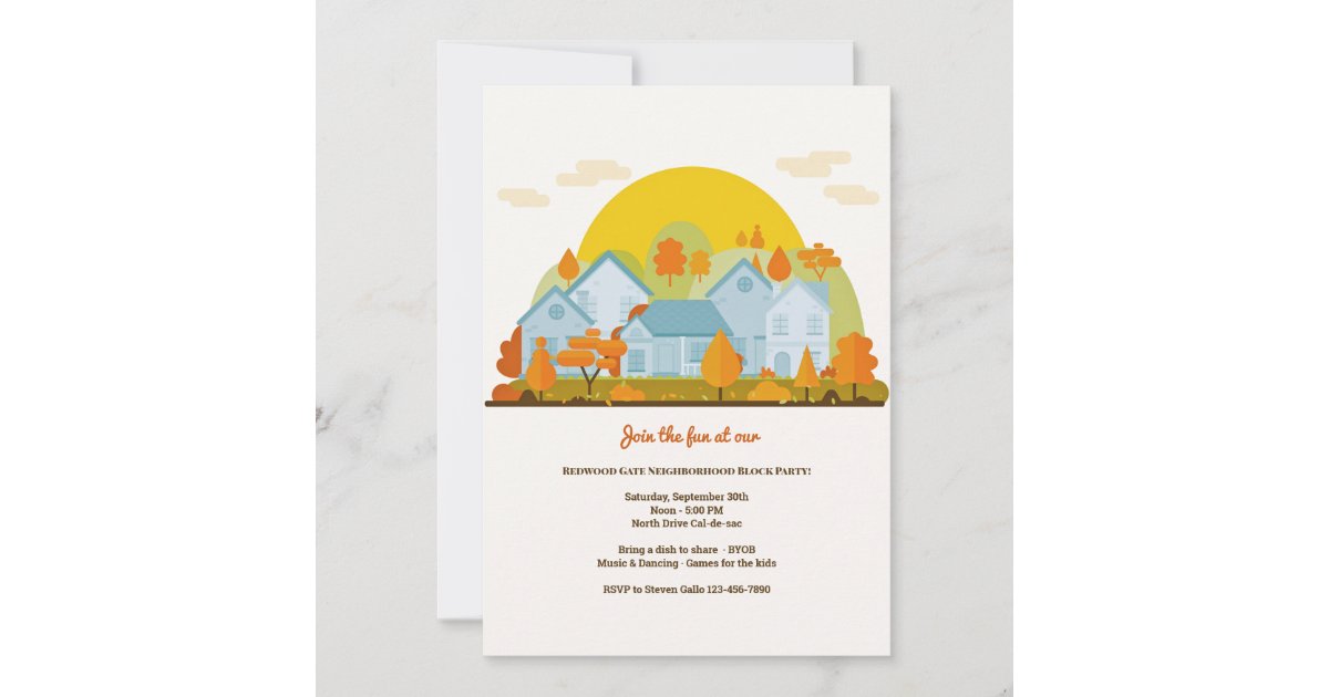 Fall Neighborhood Block Party Invitation | Zazzle