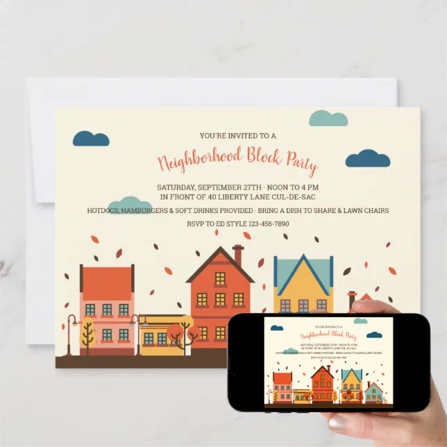 Fall Neighborhood Block Party Invitation | Zazzle