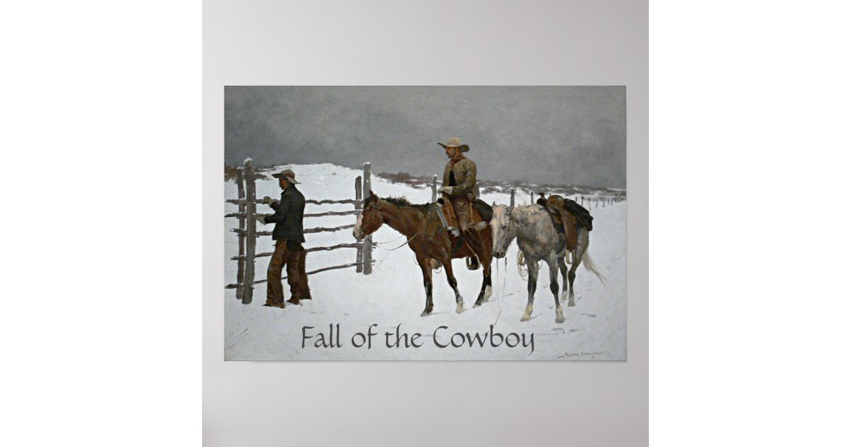 "Fall of the Cowboy" by Frederic Remington Poster | Zazzle
