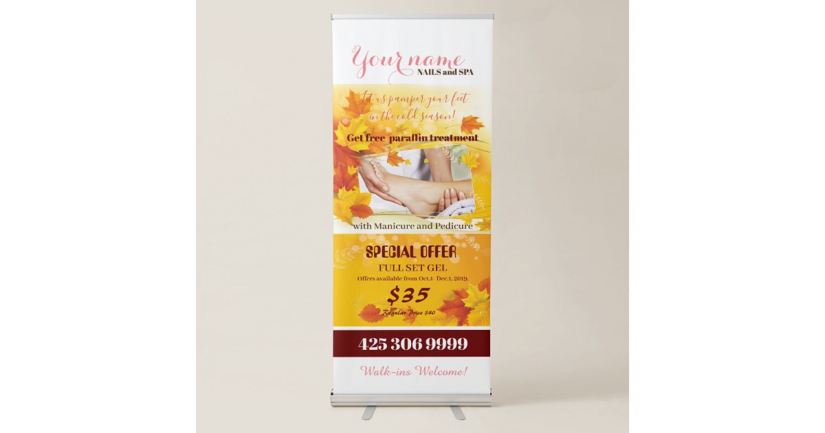 Fall Offer for beauty salon Retractable Banner | Zazzle