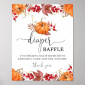 Fall orange pumpkin diaper raffle sign | Zazzle
