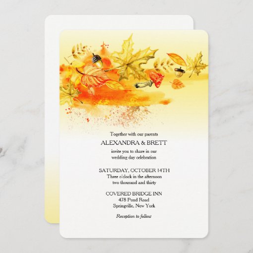 Fall Palette Wedding Invitation | Zazzle
