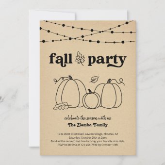 Fall Party Invitation | Zazzle