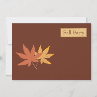 Fall Party Leaves Invitation | Zazzle