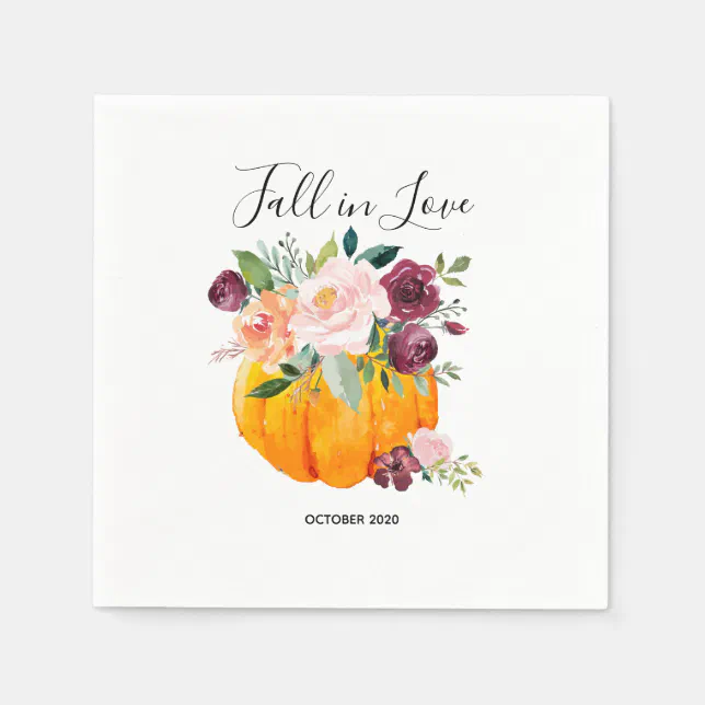 fall party, pumpkin, autumn Cocktail Paper Napkins | Zazzle