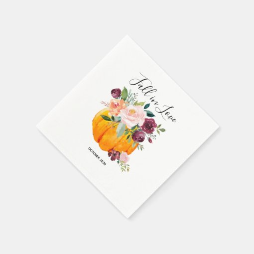fall party, pumpkin, autumn Cocktail Paper Napkins | Zazzle