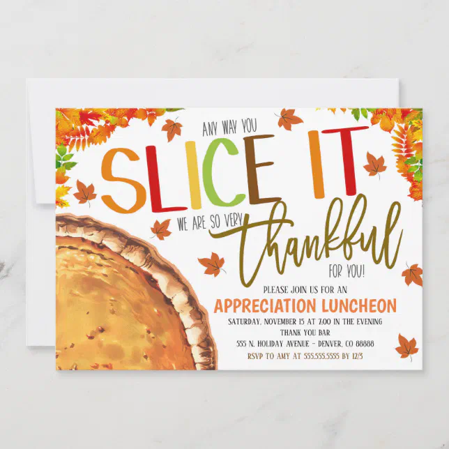 Fall Pie Appreciation Invitation | Zazzle