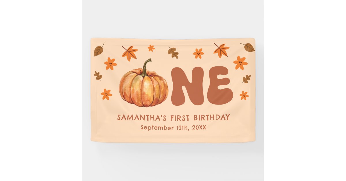Fall Pumpkin 1st Birthday Banner | Zazzle