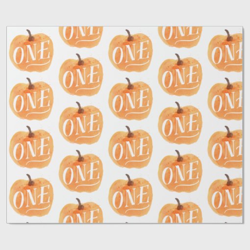Fall Pumpkin Autumn First Birthday ONE Wrapping Paper | Zazzle
