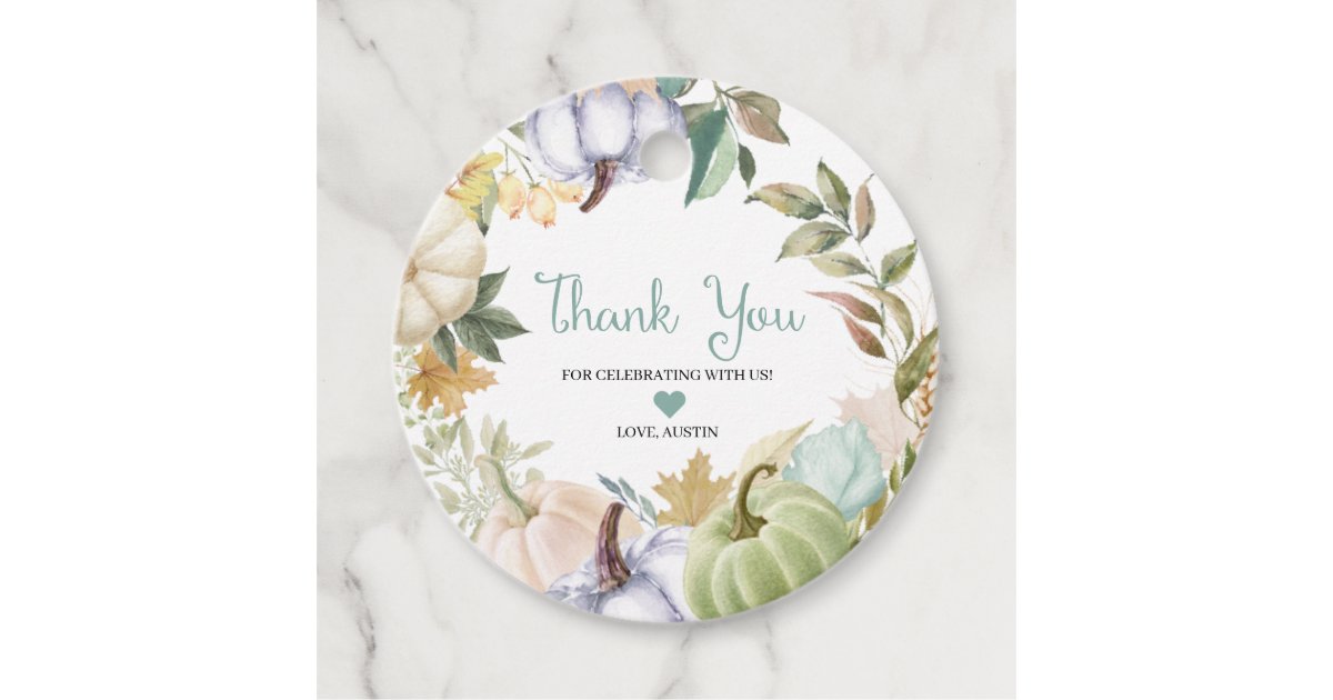 Fall Pumpkin Autumn Thank You Favor Tag | Zazzle
