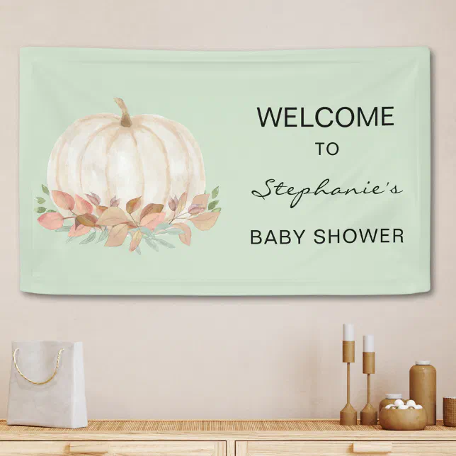 Fall Pumpkin Baby Shower Banner | Zazzle