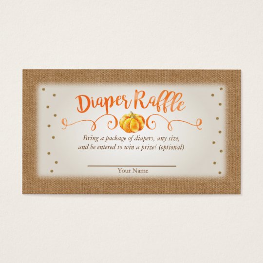 Fall Pumpkin Baby Shower Diaper Raffle Card | Zazzle.com