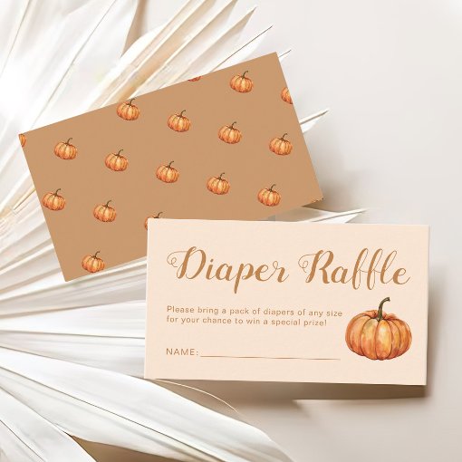 Fall Pumpkin Baby Shower Diaper Raffle Enclosure Card | Zazzle