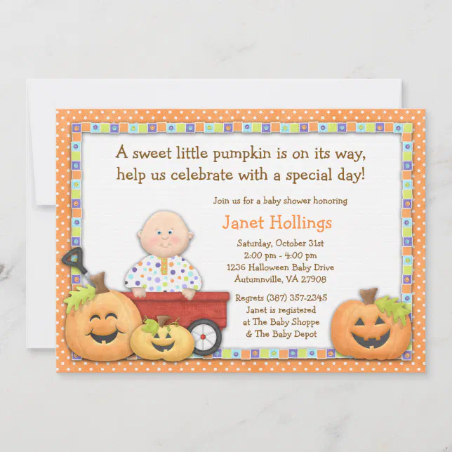 Fall Pumpkin Baby Shower Invitation | Zazzle