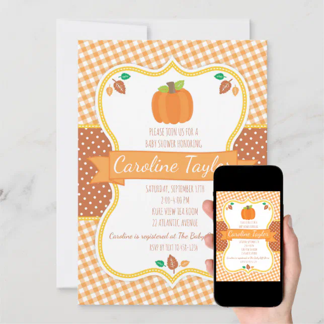 Fall Pumpkin Baby Shower Invitation | Zazzle