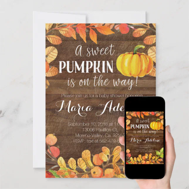 Fall Pumpkin Baby Shower Invitation | Zazzle