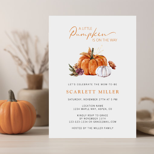 Fall Pumpkin Baby Shower Invitation | Zazzle