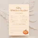 Fall Pumpkin Baby Shower Predictions Advice Game | Zazzle