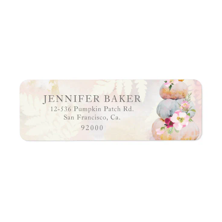 Fall Pumpkin Baby Shower Return Address Label | Zazzle