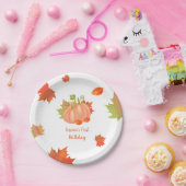 Fall Pumpkin Birthday Party Paper Plates | Zazzle
