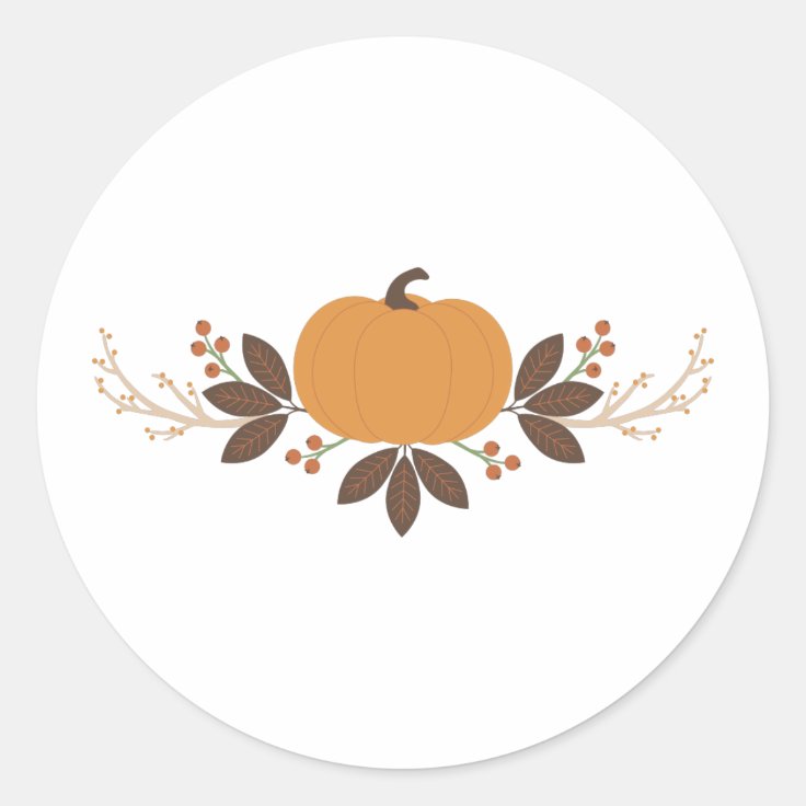 Fall Pumpkin Border Classic Round Sticker | Zazzle