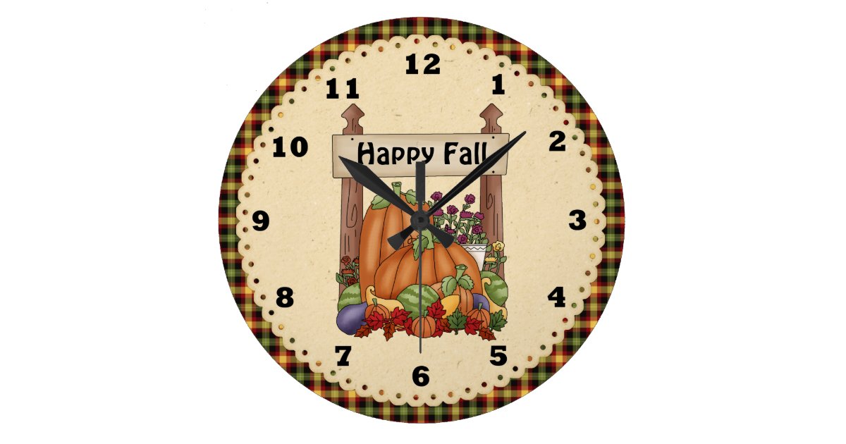 Fall Pumpkin Clock | Zazzle.com
