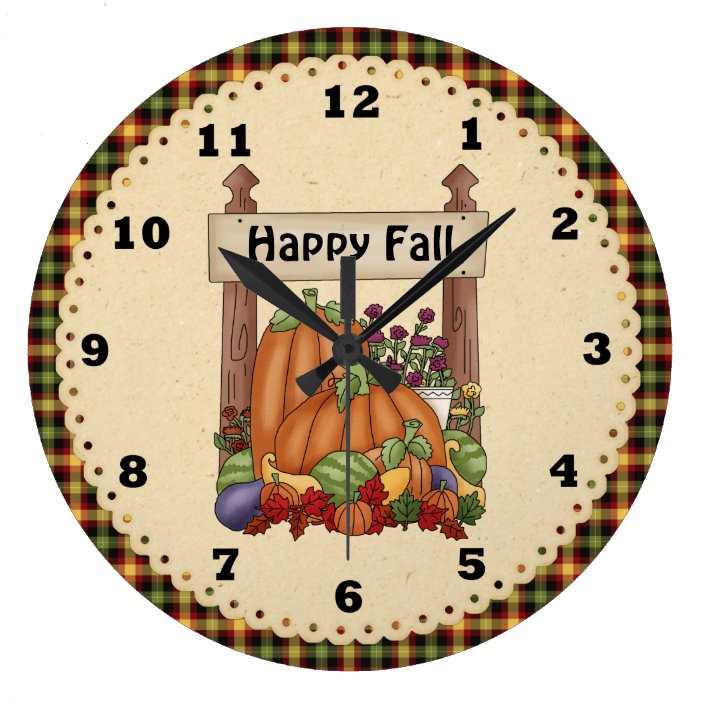 Fall Pumpkin Clock | Zazzle.com