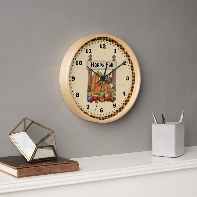 Fall Pumpkin Clock | Zazzle
