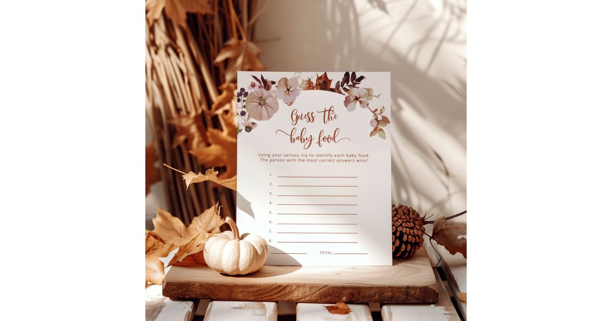 Fall pumpkin guess the baby food game | Zazzle
