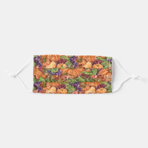 Fall Pumpkin Harvest Adult Cloth Face Mask | Zazzle