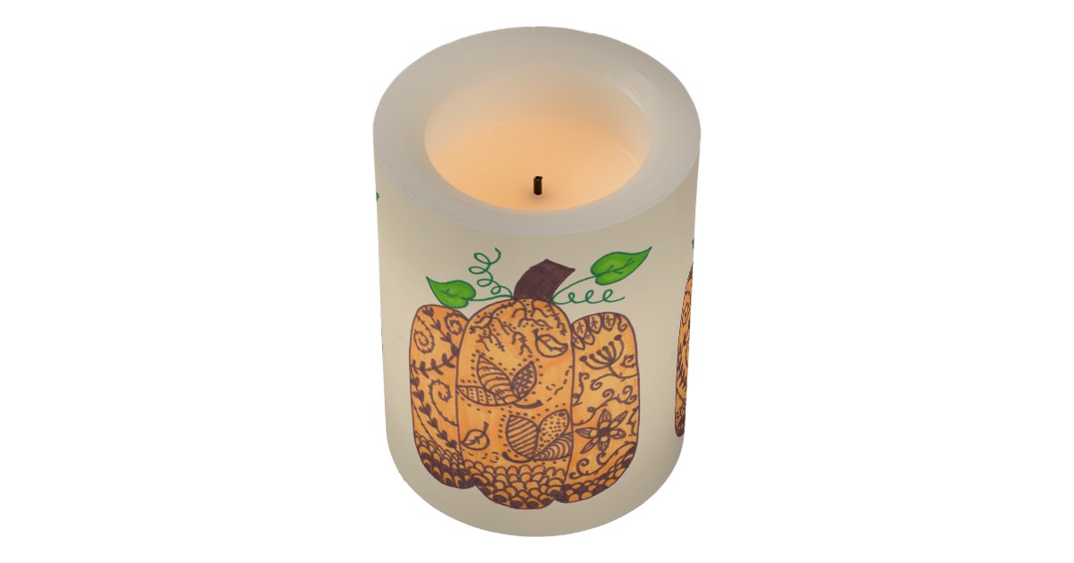 Fall Pumpkin LED Candle | Zazzle.com