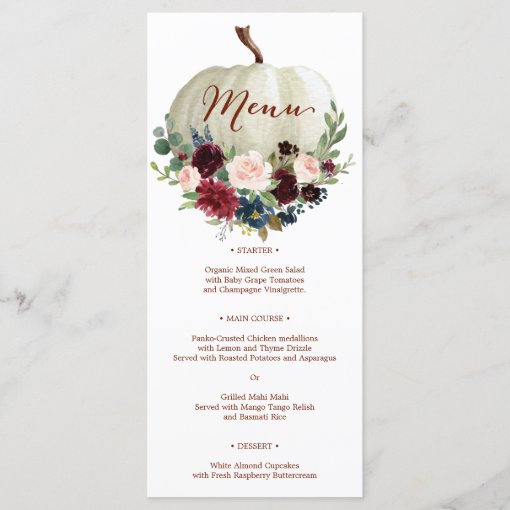 Fall Pumpkin Menus - | Zazzle