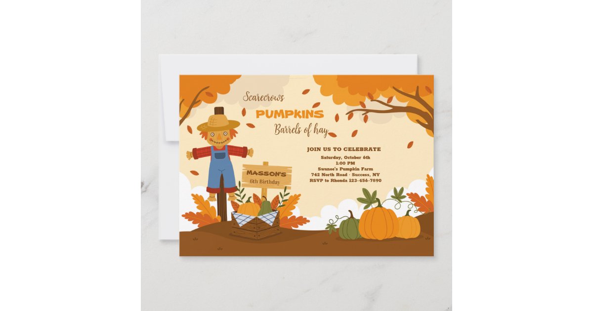 Fall Pumpkin Patch Invitation | Zazzle