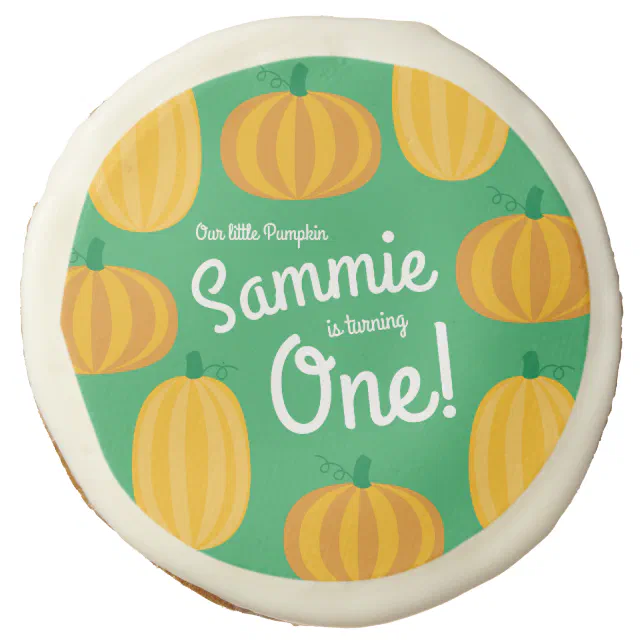 Fall Pumpkin Patch Kids Birthday Party Theme Sugar Cookie | Zazzle