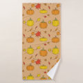 Fall Pumpkin Pattern Bath Towel Set | Zazzle