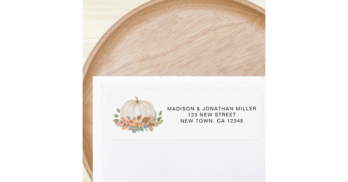 Fall Pumpkin Return Address Label | Zazzle