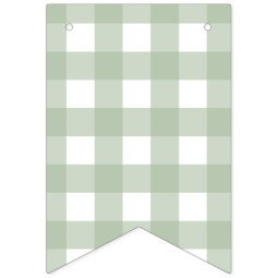 Fall Pumpkin Sage Green Gingham Baby Shower Bunting Flags | Zazzle