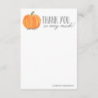 Watercolor Fall Pumpkin Blue Glitter Thank You Card | Zazzle.com